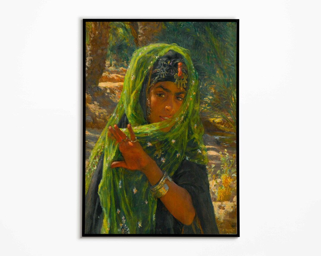 Vintage Portrait Amazigh Berber Algerian Woman Painting | Berber Art ...
