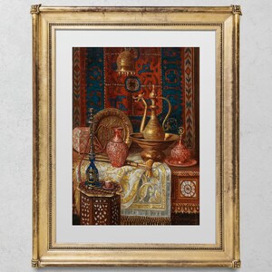 Vintage Oriental Still Life Painting: Eclectic Art Print (digital ...
