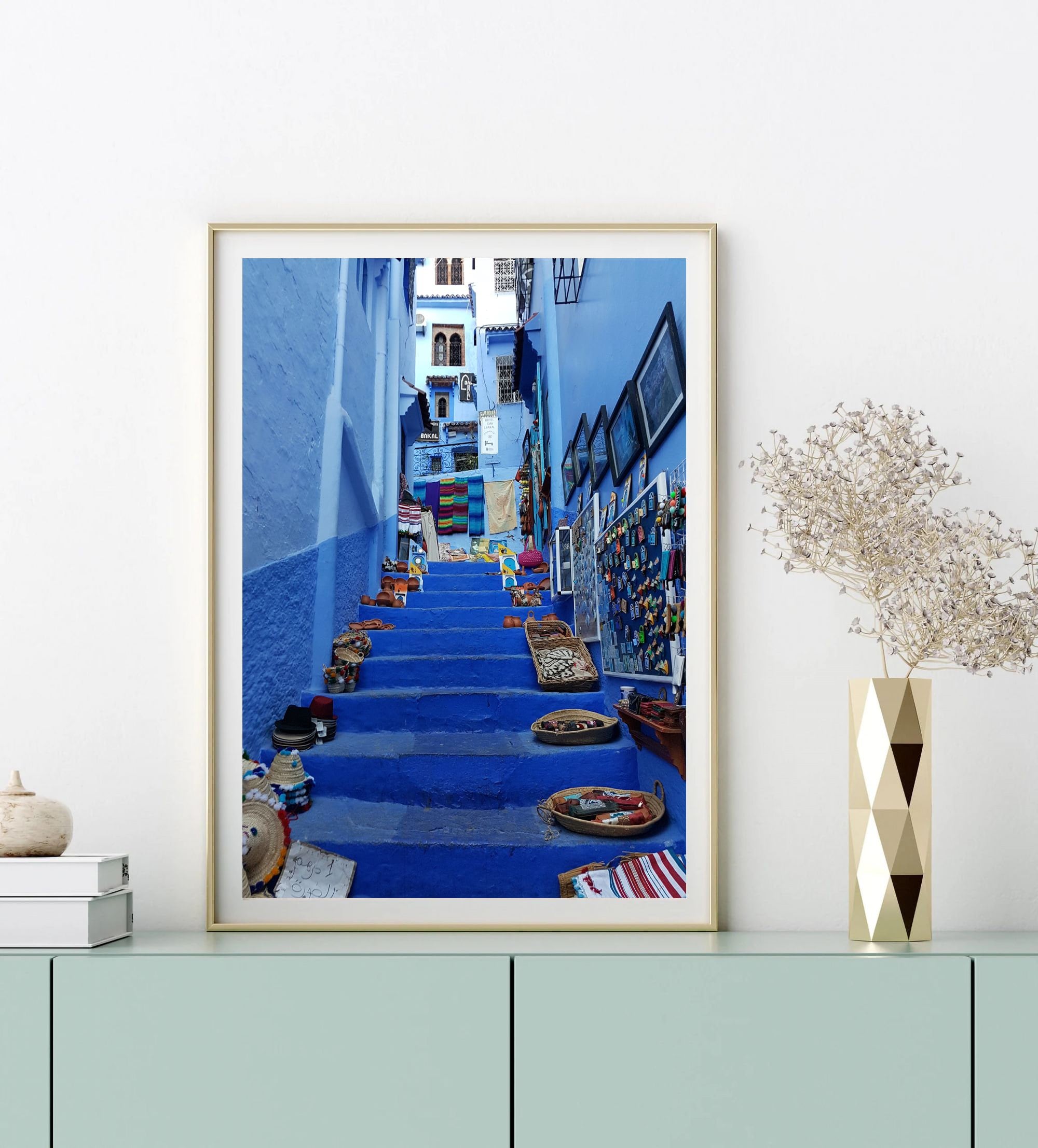 Chefchaouen Art Print, Morocco Wall Art, Morocco Art, Chefchaouen Print ...