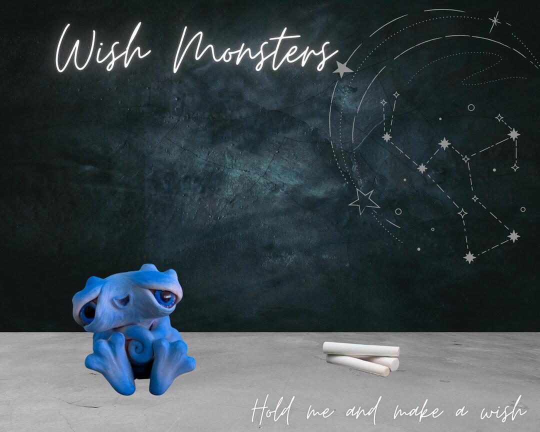 Worry Sculpture Cute Wish Monster Fantasy Creature Art Doll Creature ...