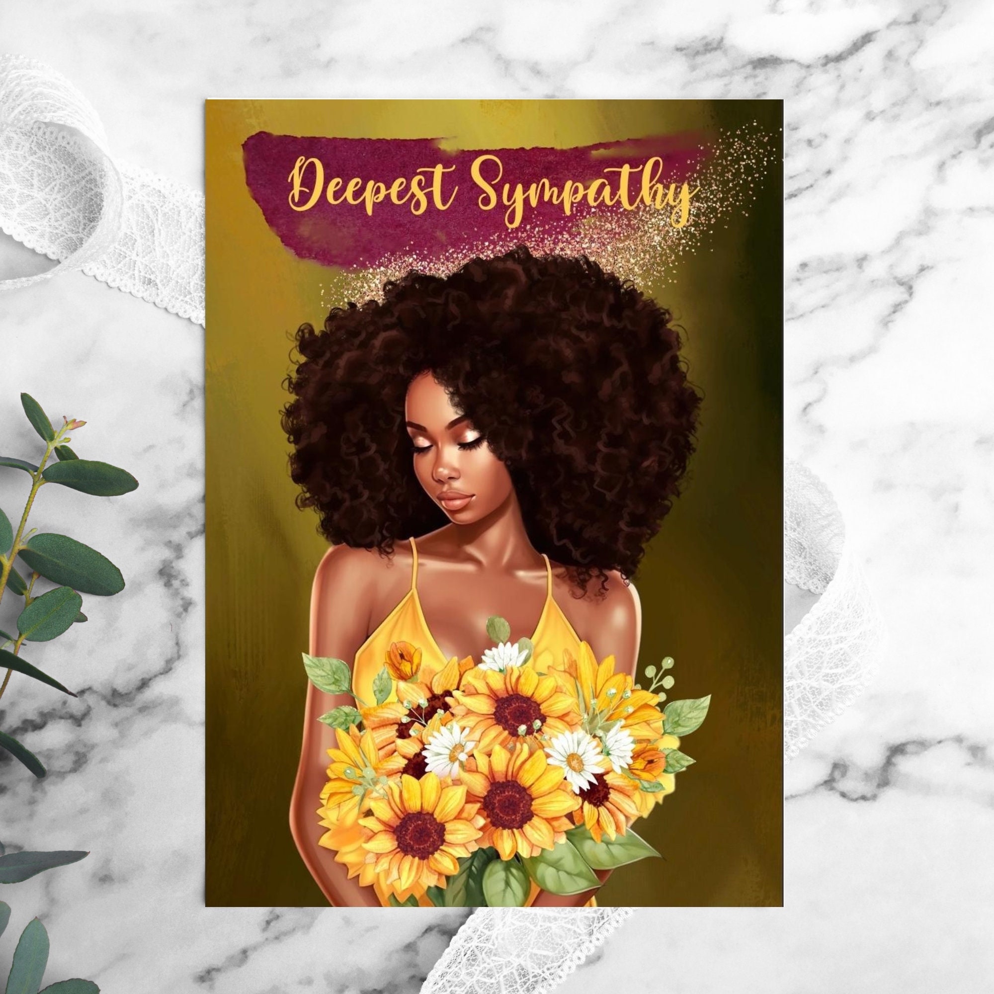 Printable Melanin Sympathy Cards, Black Sympathy Cards, Instant ...