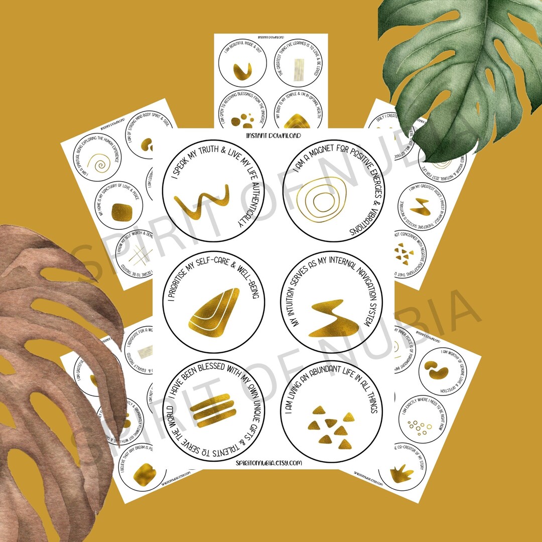 36 Printable Round Affirmations Cards, Self-love Affirmation Cards ...