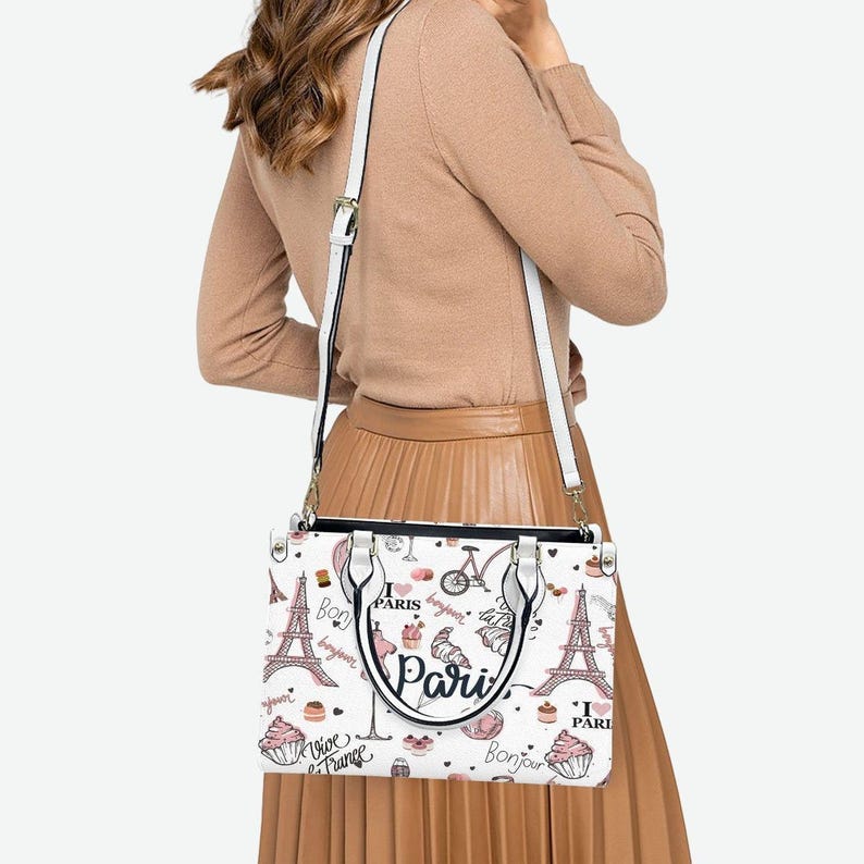 Paris Handbag Bonjour Eiffel Tower PU Leather Purse – French Travel ...