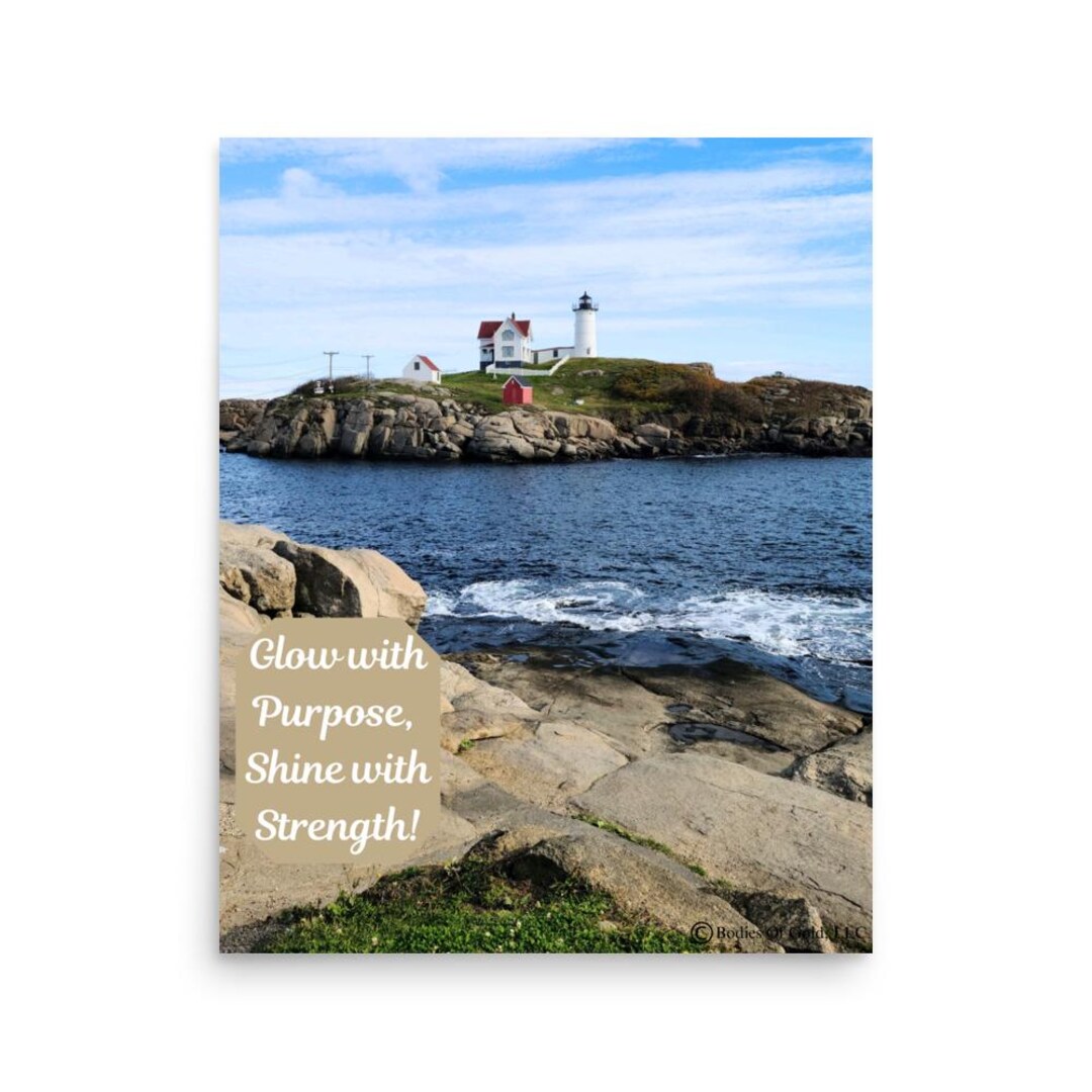 Motivational Poster, 16x20, Nubble Light Lighthouse, Wall Art, Paper ...