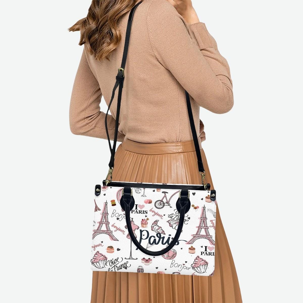 Paris Handbag Bonjour Eiffel Tower PU Leather Purse – French Travel ...