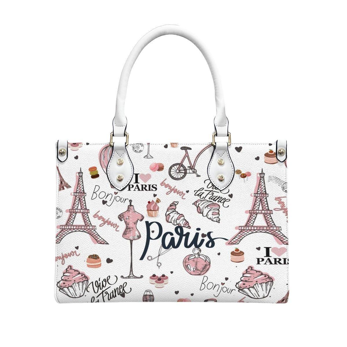 Paris Handbag Bonjour Eiffel Tower PU Leather Purse – French Travel ...