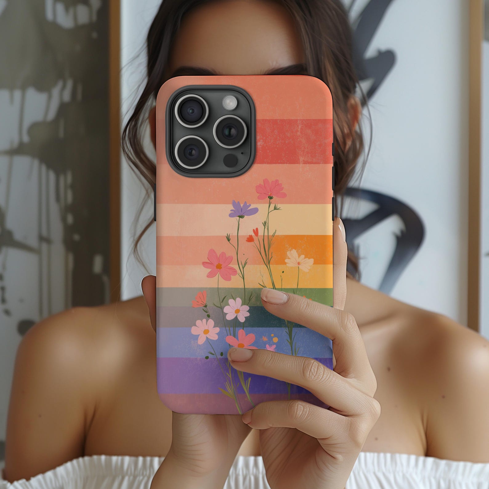 LGBTQ Pride Month Flag & Wildflowers iPhone 16 Pro Max Case Gift ...