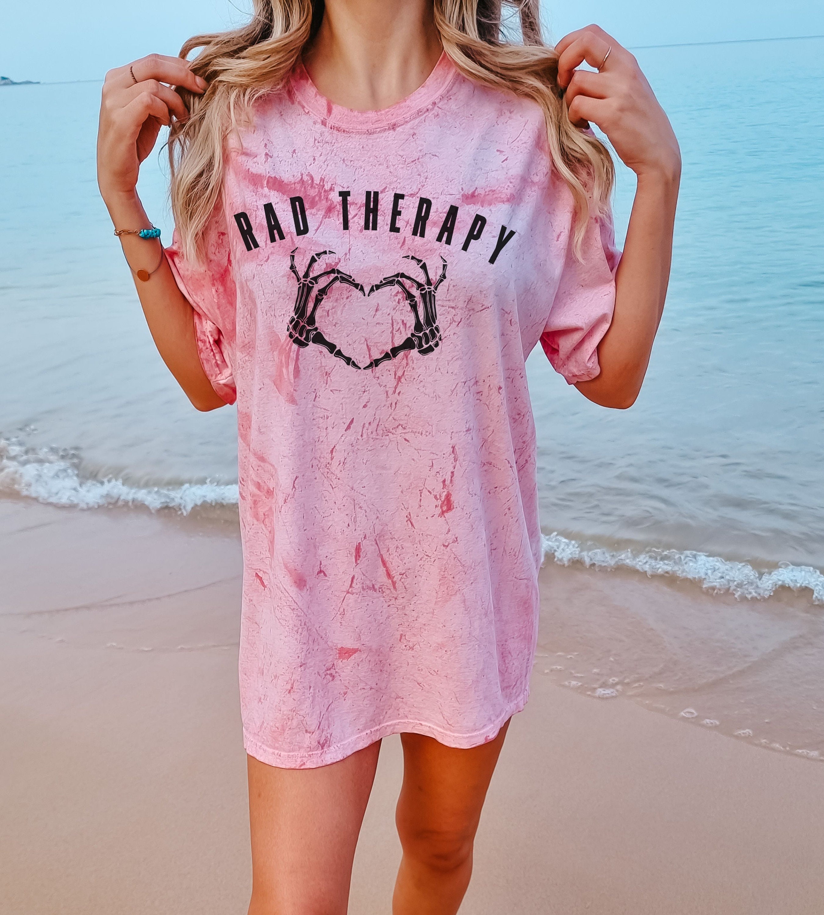 Rad Therapy Skeleton Hand Tie-dye T-shirt, Gift for Radiation Therapist ...