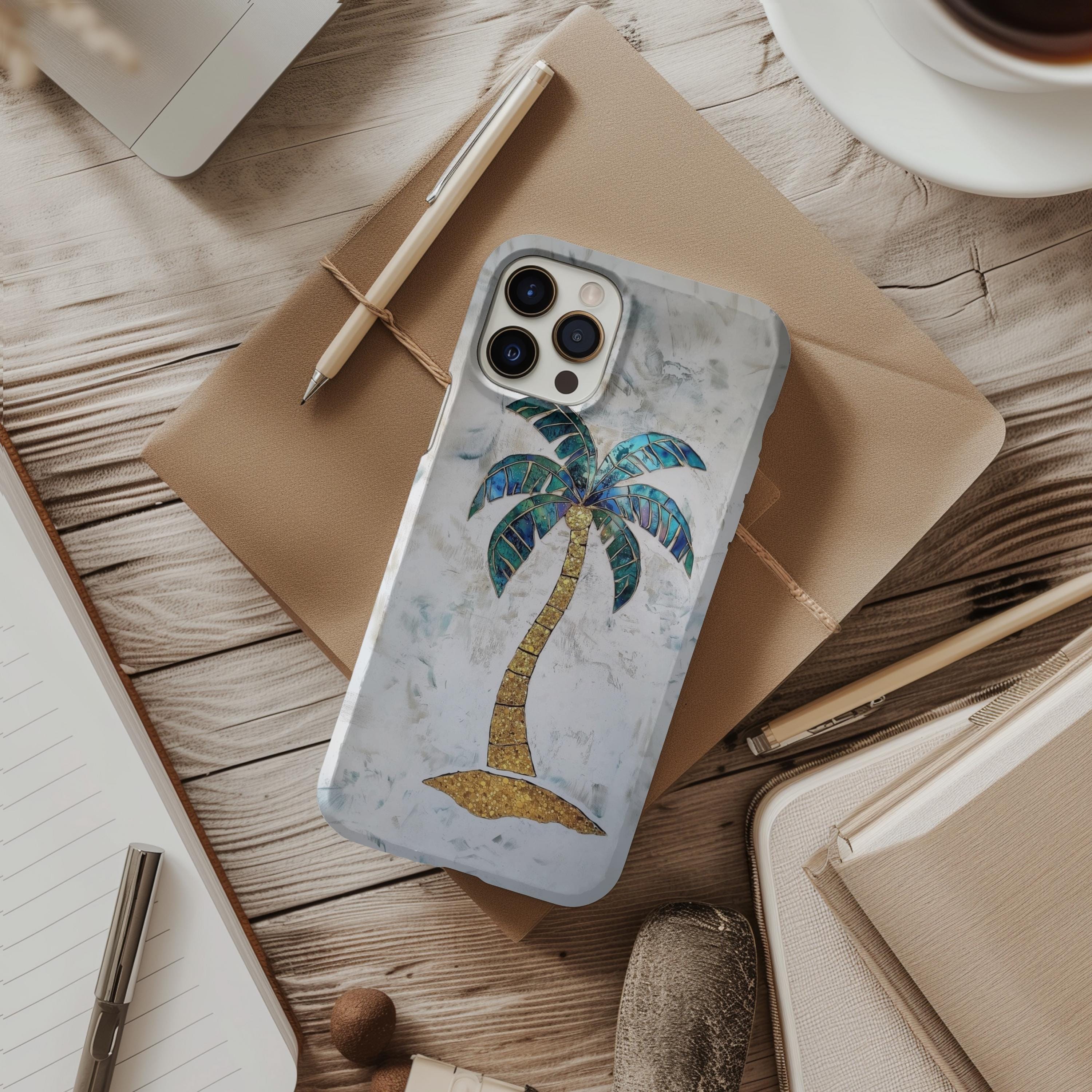 Exotic Palm Treestained Glass Effect iPhone 16 15 14 13 12 Pro Max Case ...