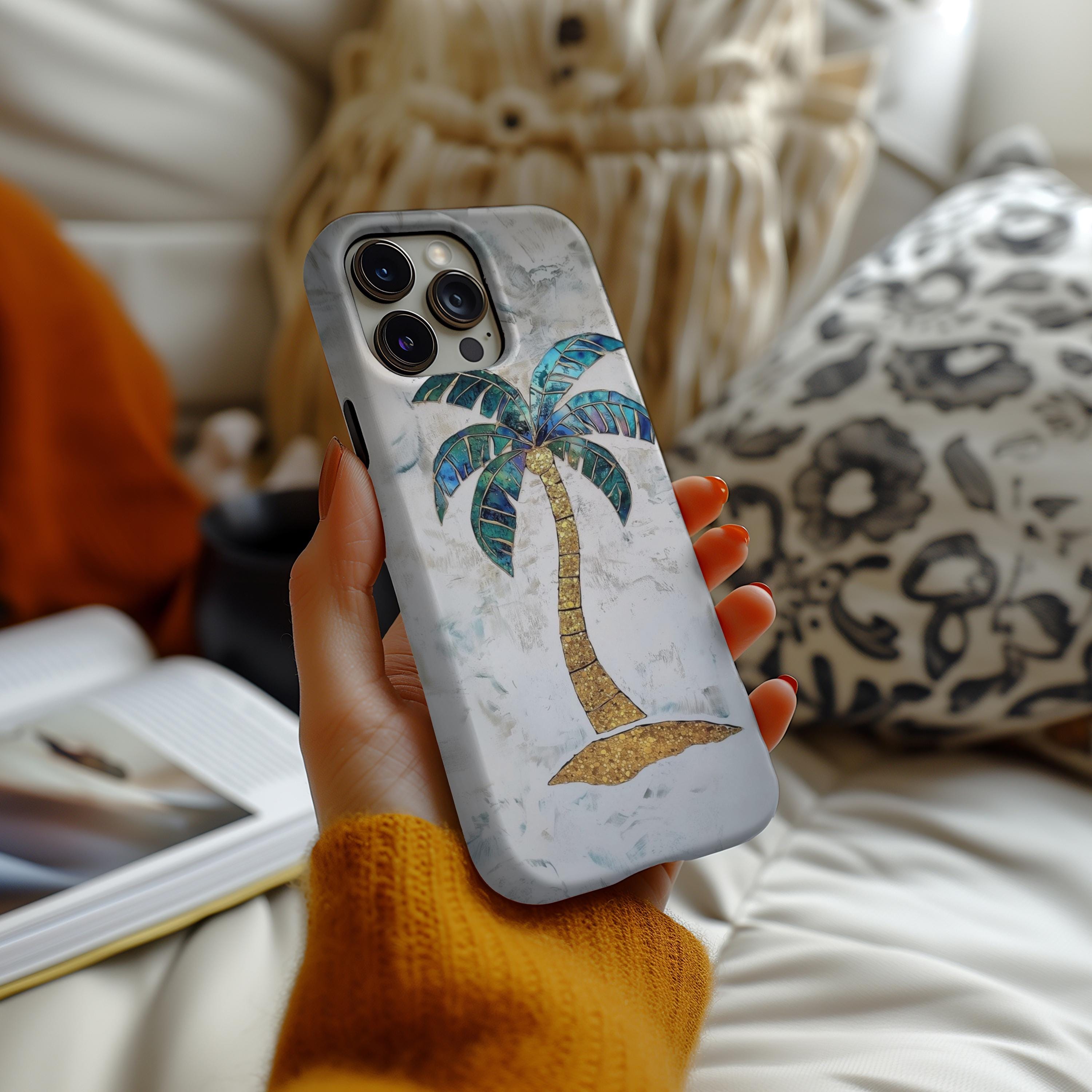 Exotic Palm Treestained Glass Effect iPhone 16 15 14 13 12 Pro Max Case ...