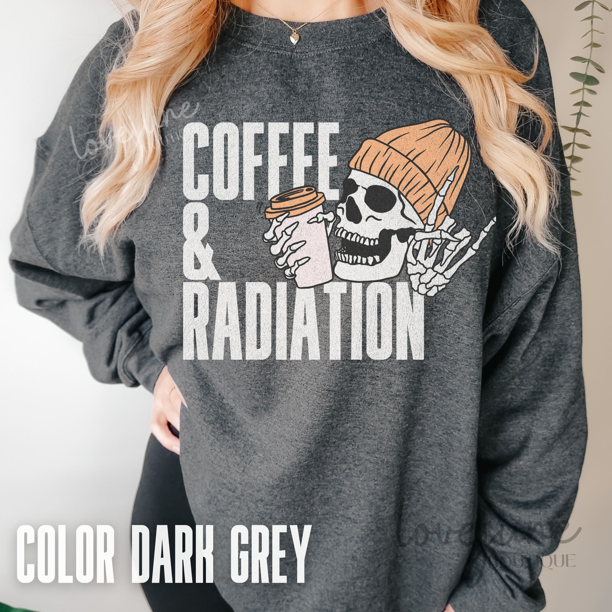Coffee & Radiation Therapist Funny Sweatshirt Grad Gift for Her, X-ray ...