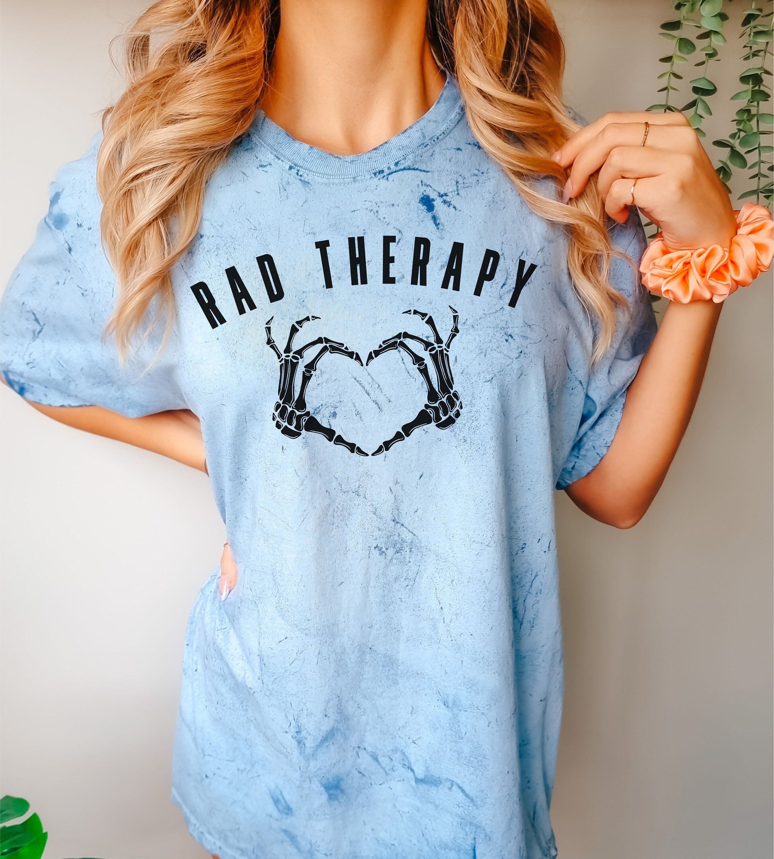Rad Therapy Skeleton Hand Tie-dye T-shirt, Gift for Radiation Therapist ...