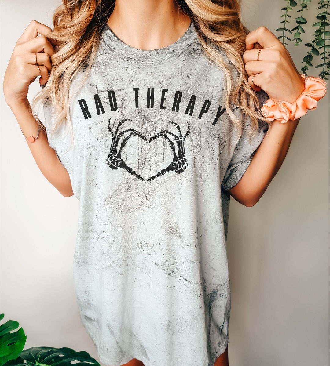 Rad Therapy Skeleton Hand Tie-dye T-shirt, Gift for Radiation Therapist ...