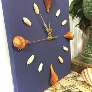 Retro-inspired Shell Clock, Seashell Clock, Coastal Clock, 11x14 Clock ...
