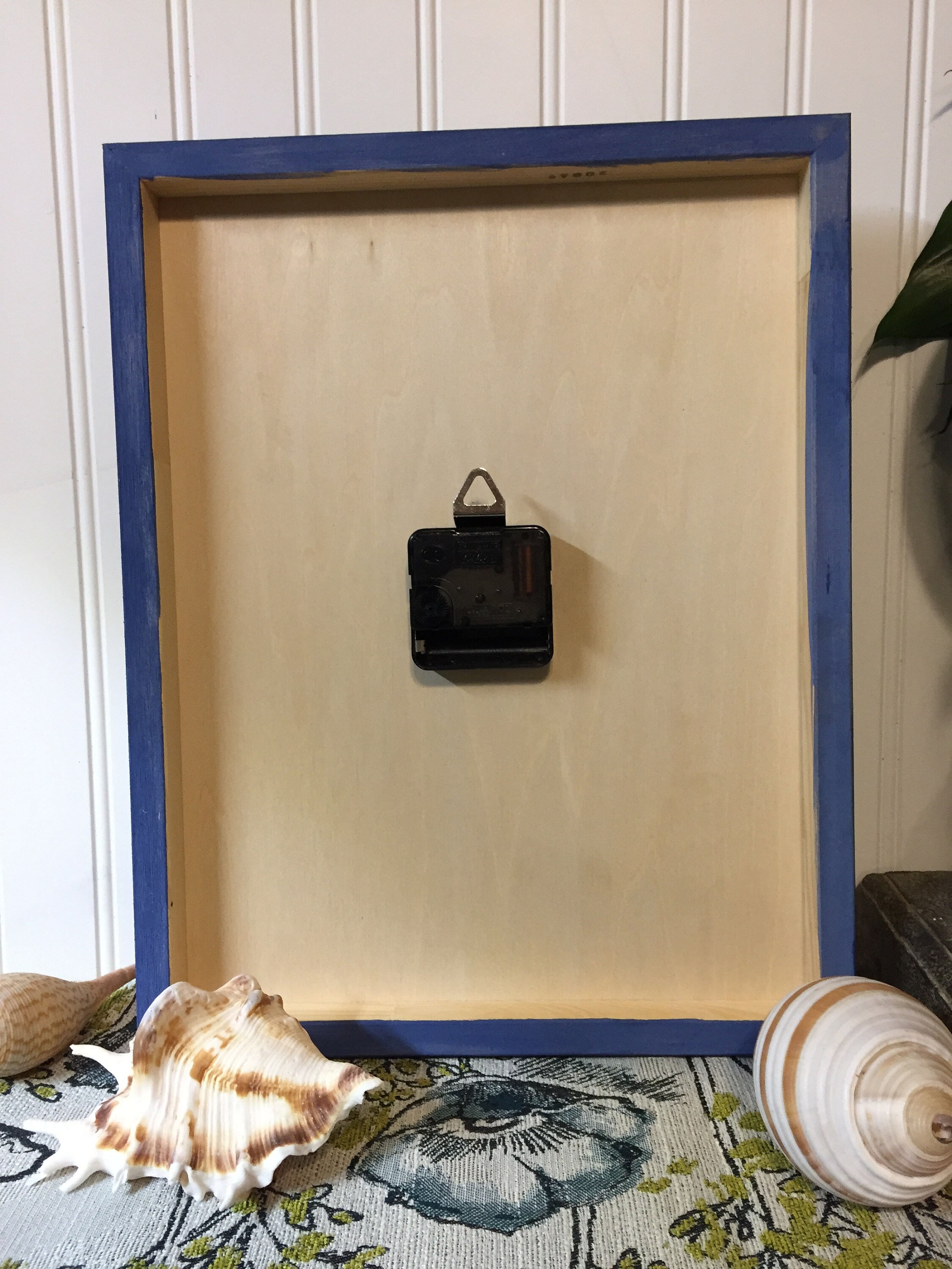 Retro-inspired Shell Clock, Seashell Clock, Coastal Clock, 11x14 Clock ...