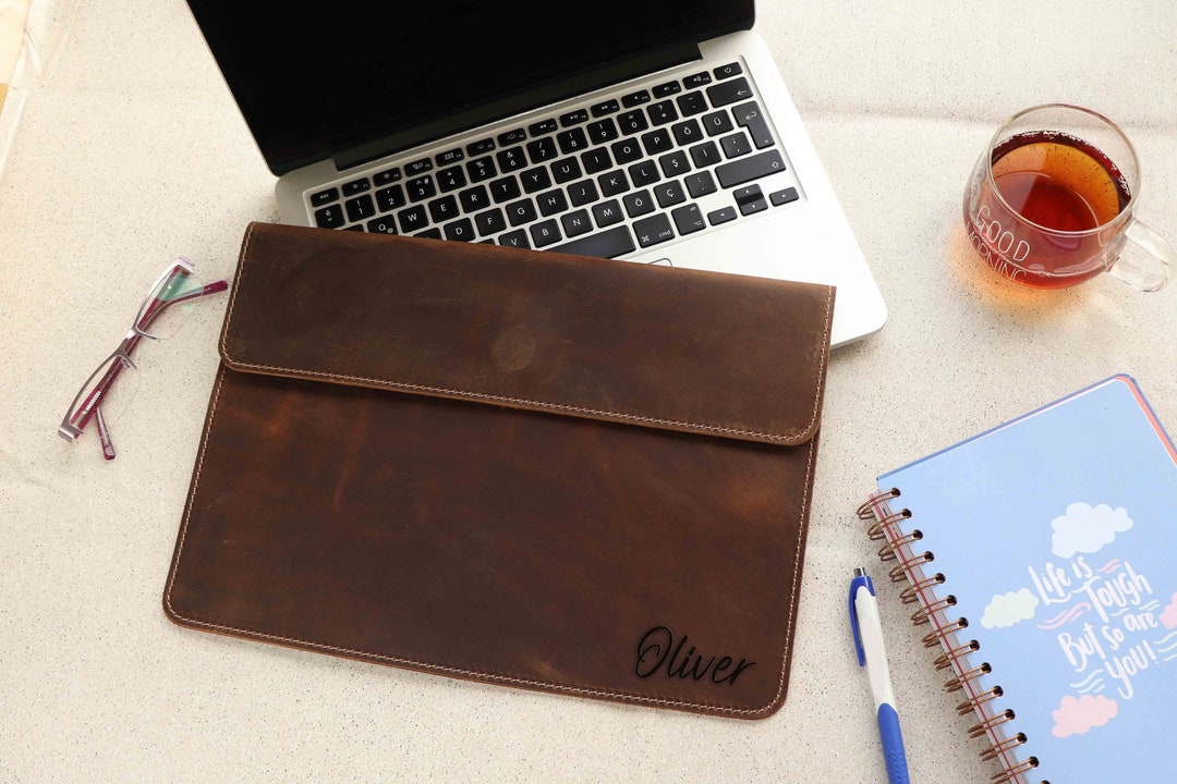 Custom MacBook Pro/air 13" Leather Laptop Sleeve, Personalized Laptop ...