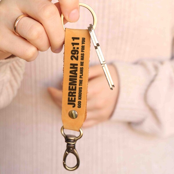 Keychain Leather Bible Verse - Etsy