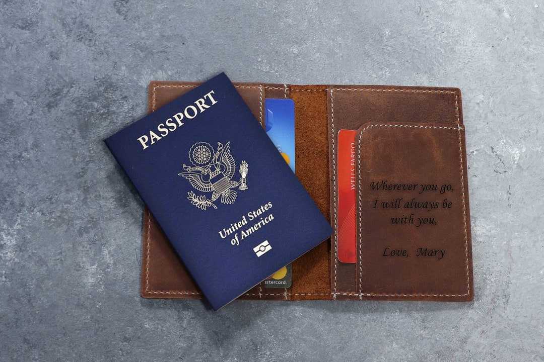 Christmas Gift Passport Holder, Leather Passport Cover, Custom Passport ...