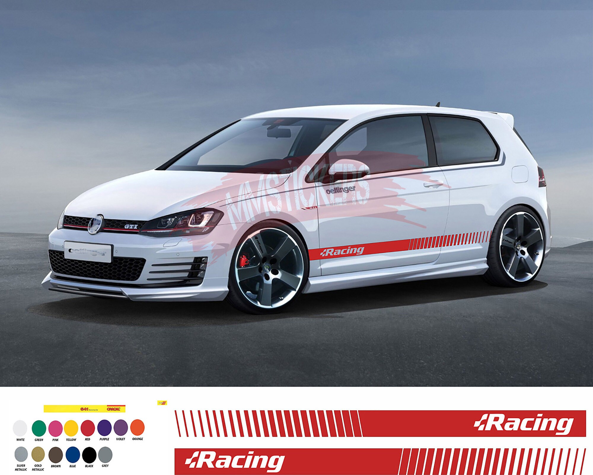 RACING Strip Decal / Stickers Tuning Cars Universal Vinyl Decals Side ...