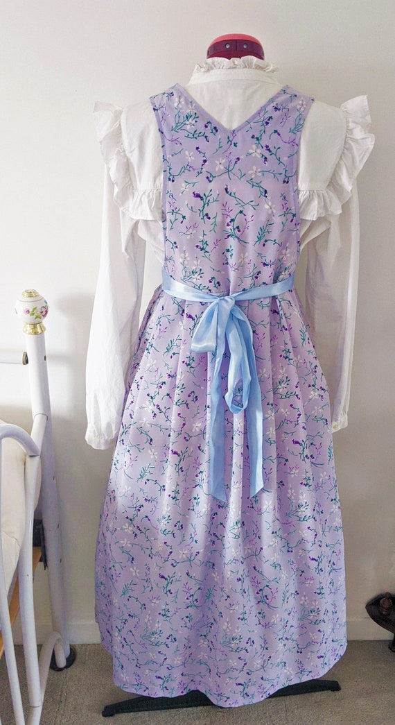 Vintage Pastel Purple Floral Cottagecore Pinafore Apr… - Gem