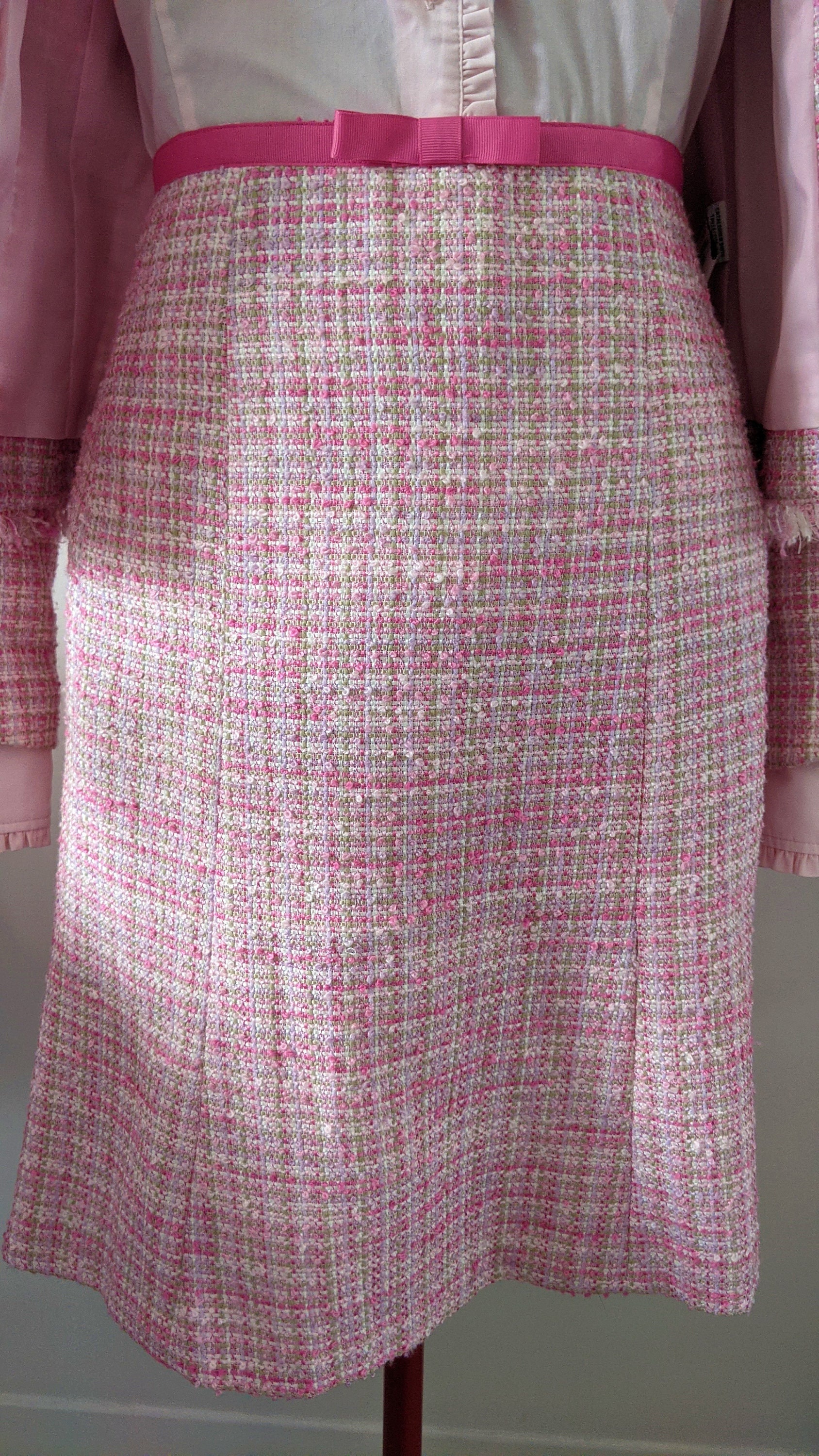 Vintage Preppy Barbie Pastel and Hot Pink Tweed Blazer & Skirt Set - Etsy