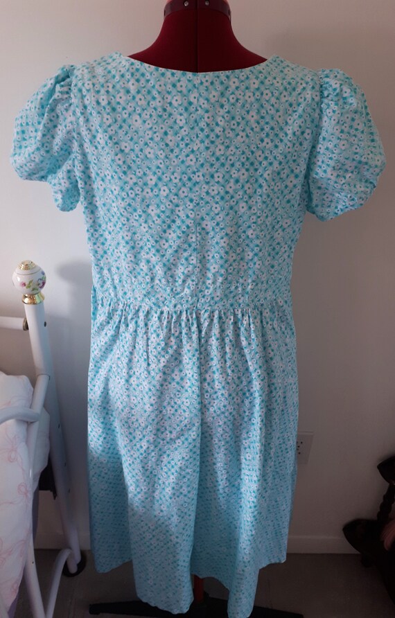 Pastel Blue Cottagecore Gingham Floral Lolita Babydol… - Gem