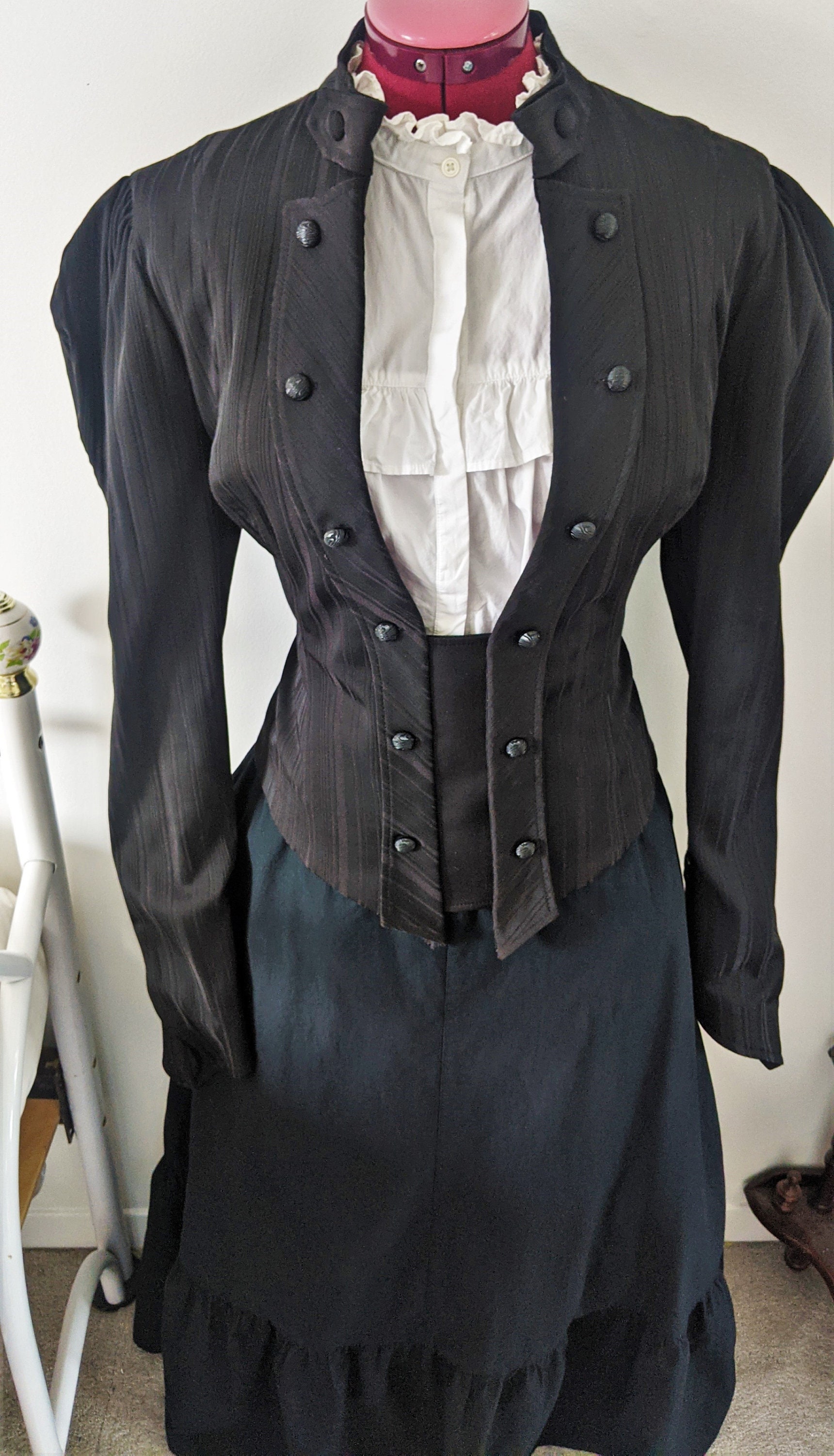 Vintage Black Victorian Style Jacket Blazer - Etsy