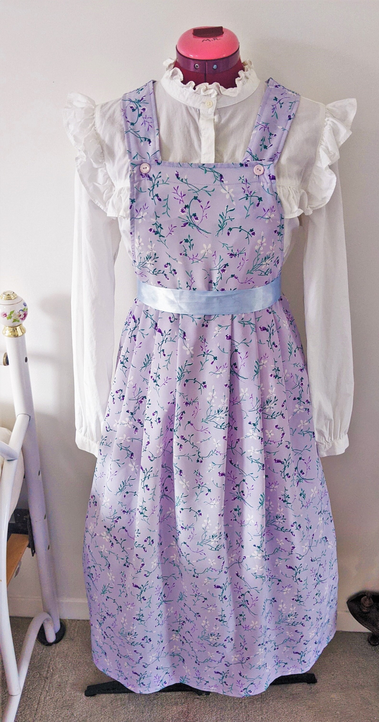 Vintage Pastel Purple Floral Cottagecore Pinafore Apron Dress - Etsy