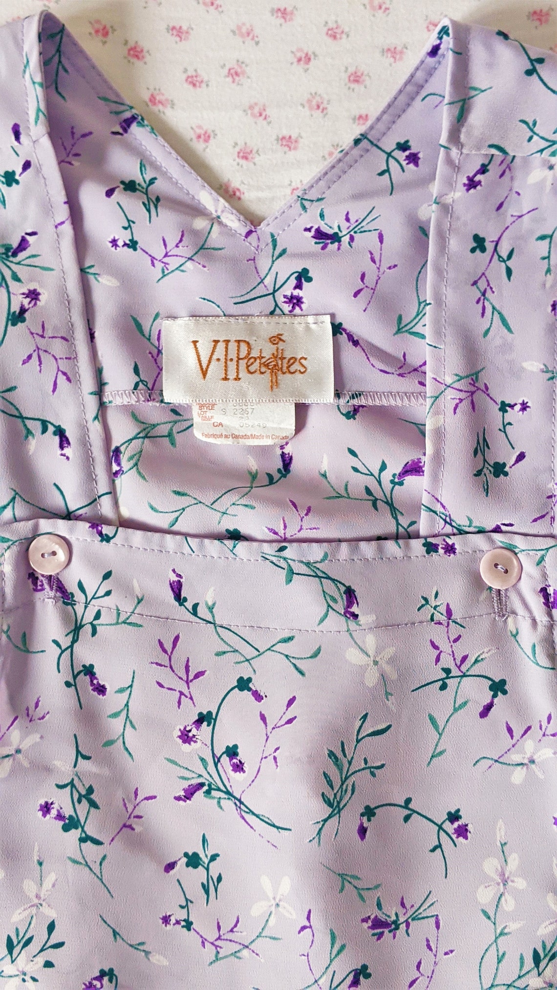 Vintage Pastel Purple Floral Cottagecore Pinafore Apron Dress - Etsy
