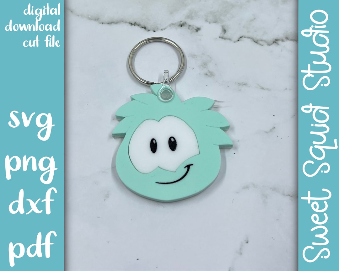 Club Penguin Puffle Nostalgic Keychain Layered Acrylic SVG PNG DXF Pdf ...