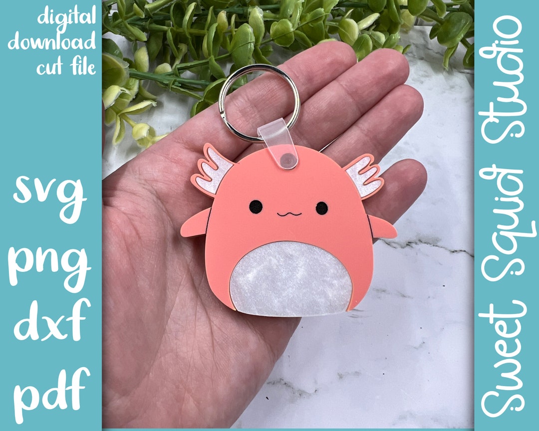 Axolotl Squish Keychain Layered Acrylic SVG PNG DXF Pdf File | Laser ...