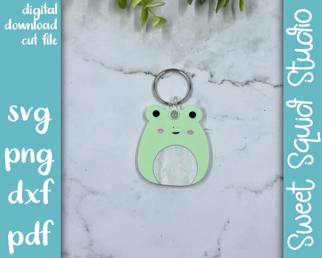 Frog Squish Keychain Layered Acrylic SVG PNG DXF Pdf File | Laser Cut ...