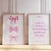 Trendy Pink Bows Wall Art Set of 2, Coquette Room Decor, Coquette Bow ...