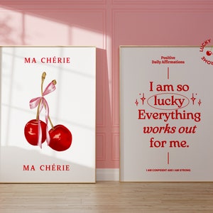 Cherry Poster, Retro Wall Art, Funky Wall Decor, Cherry Wall Art ...