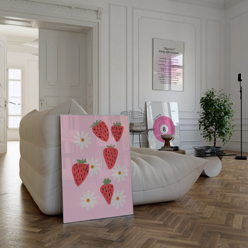 Strawberry Print Digital Download Retro Strawberry Fields Poster Flower ...