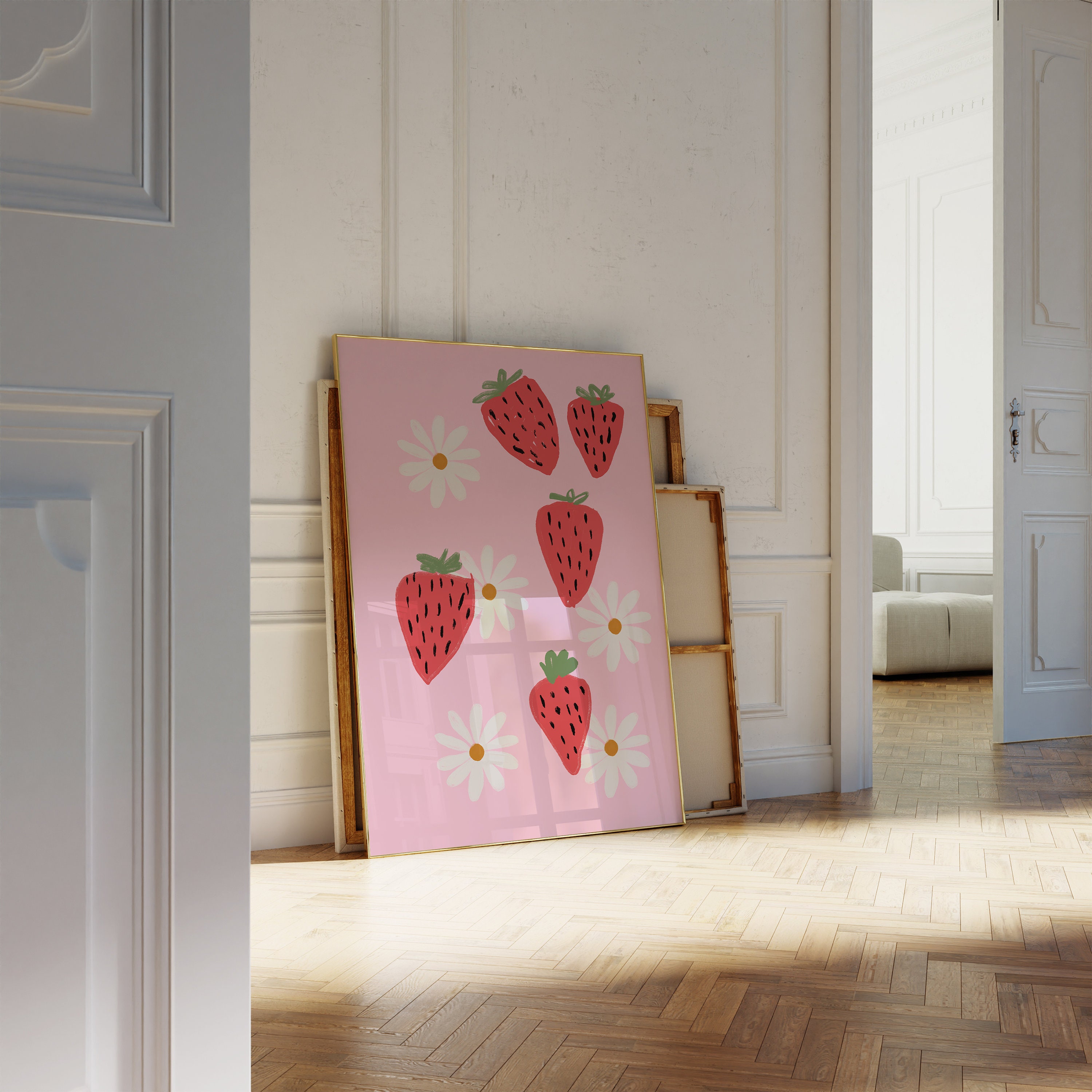 Strawberry Print Digital Download Retro Strawberry Fields Poster Flower ...