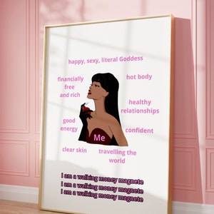 Affirmation Wall Art Coquette Room Decor,femme Fatale Print,goddess ...