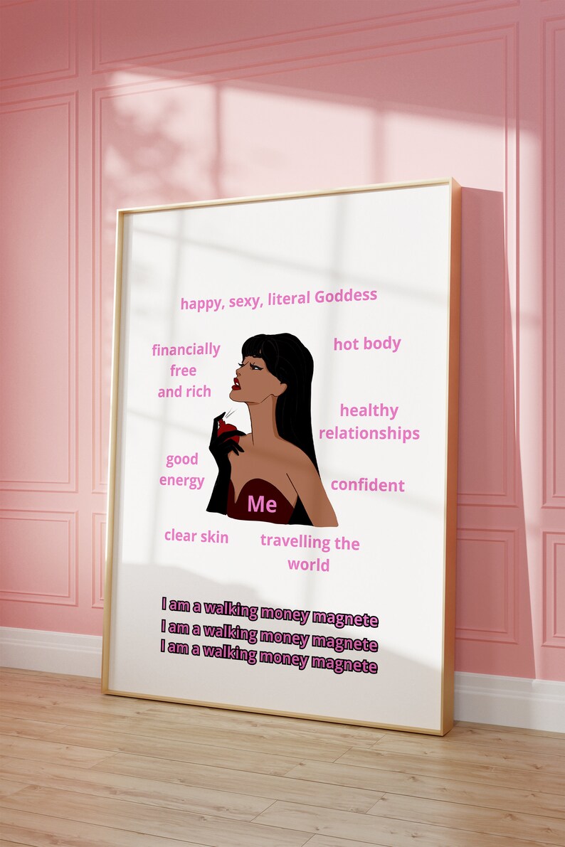 Affirmation Wall Art Coquette Room Decor,femme Fatale Print,goddess ...
