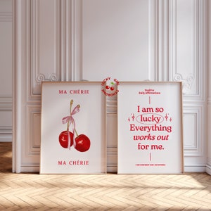 Cherry Poster, Retro Wall Art, Funky Wall Decor, Cherry Wall Art ...