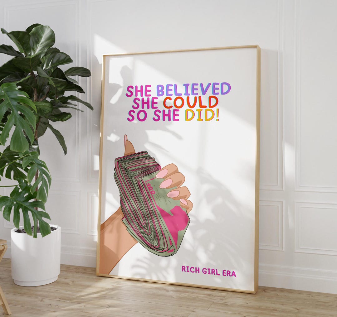 Inspirational Quote Poster, Modern Positivity Poster, Cute Pink ...