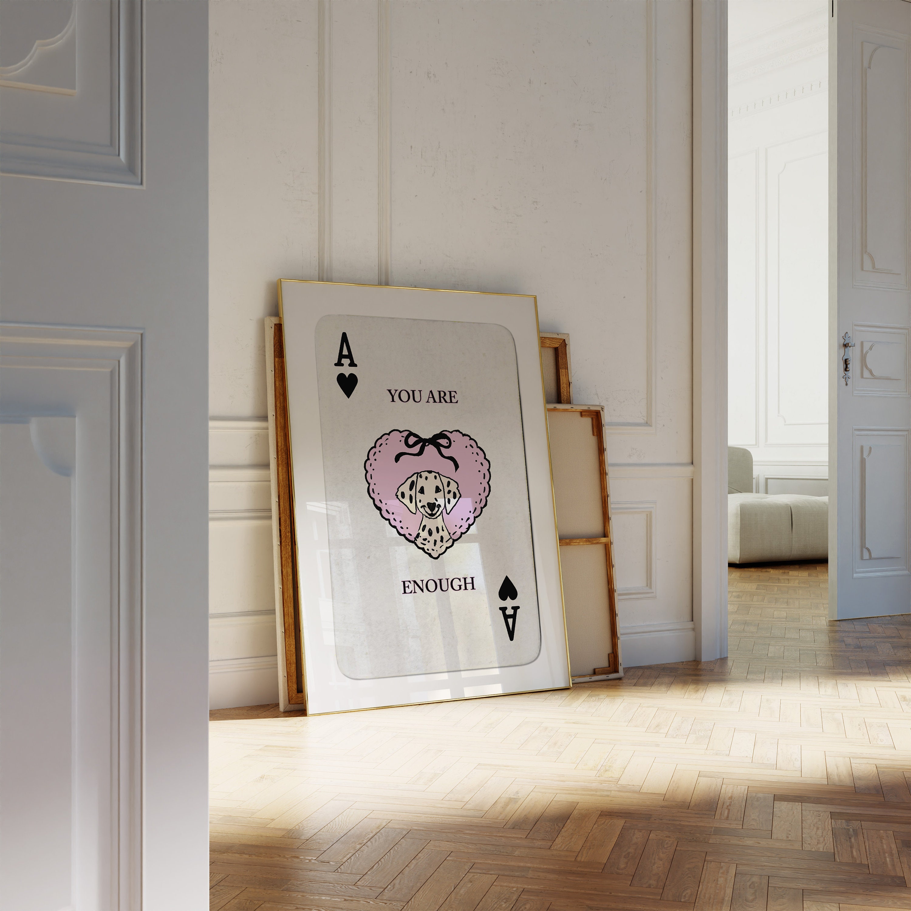 Ace of Hearts Cute Poster Positive Wall Art Lucky You Print Preppy ...