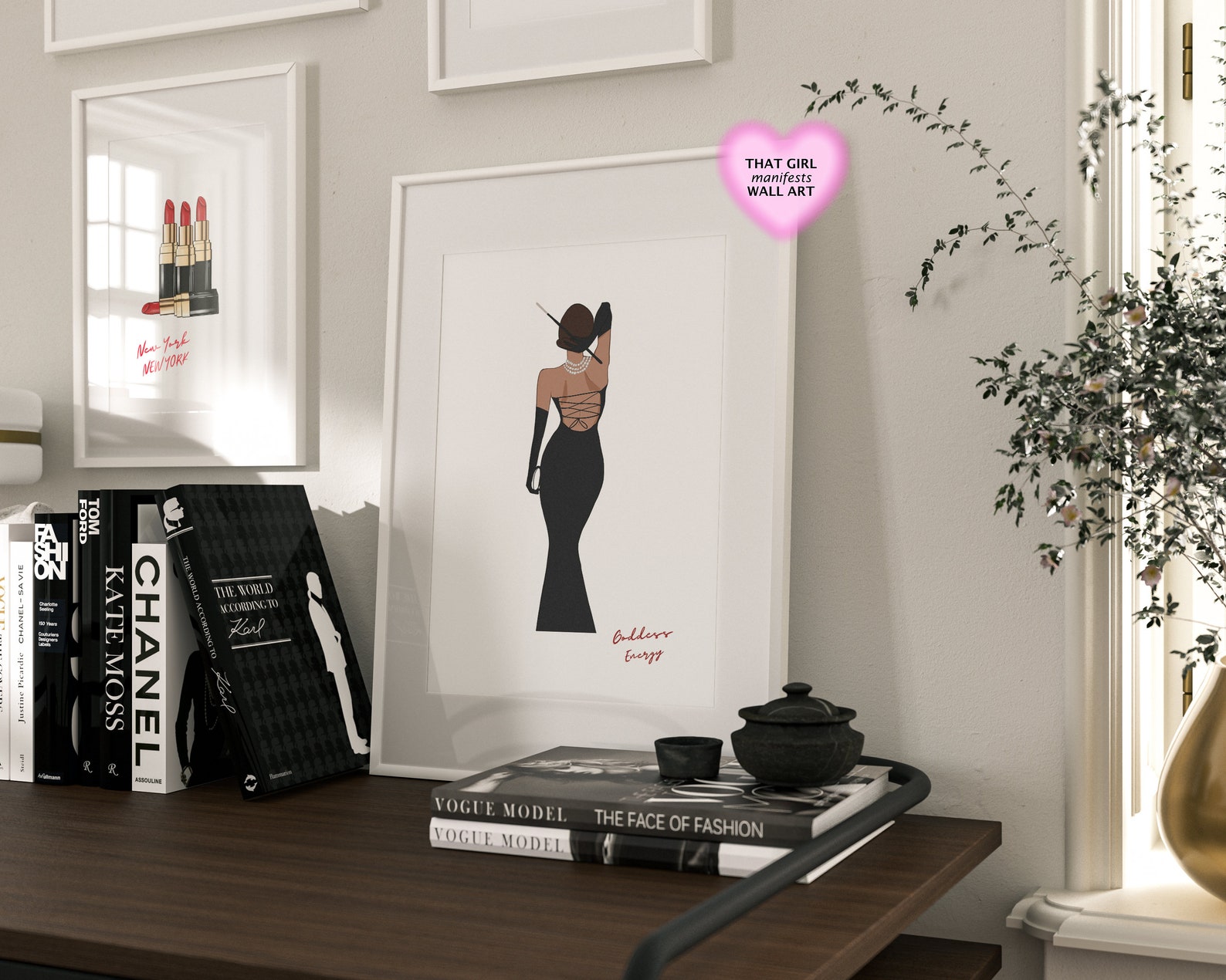 Goddess Energy Poster, Luxury Dressing Room Décor, Femme Fatale Dark ...