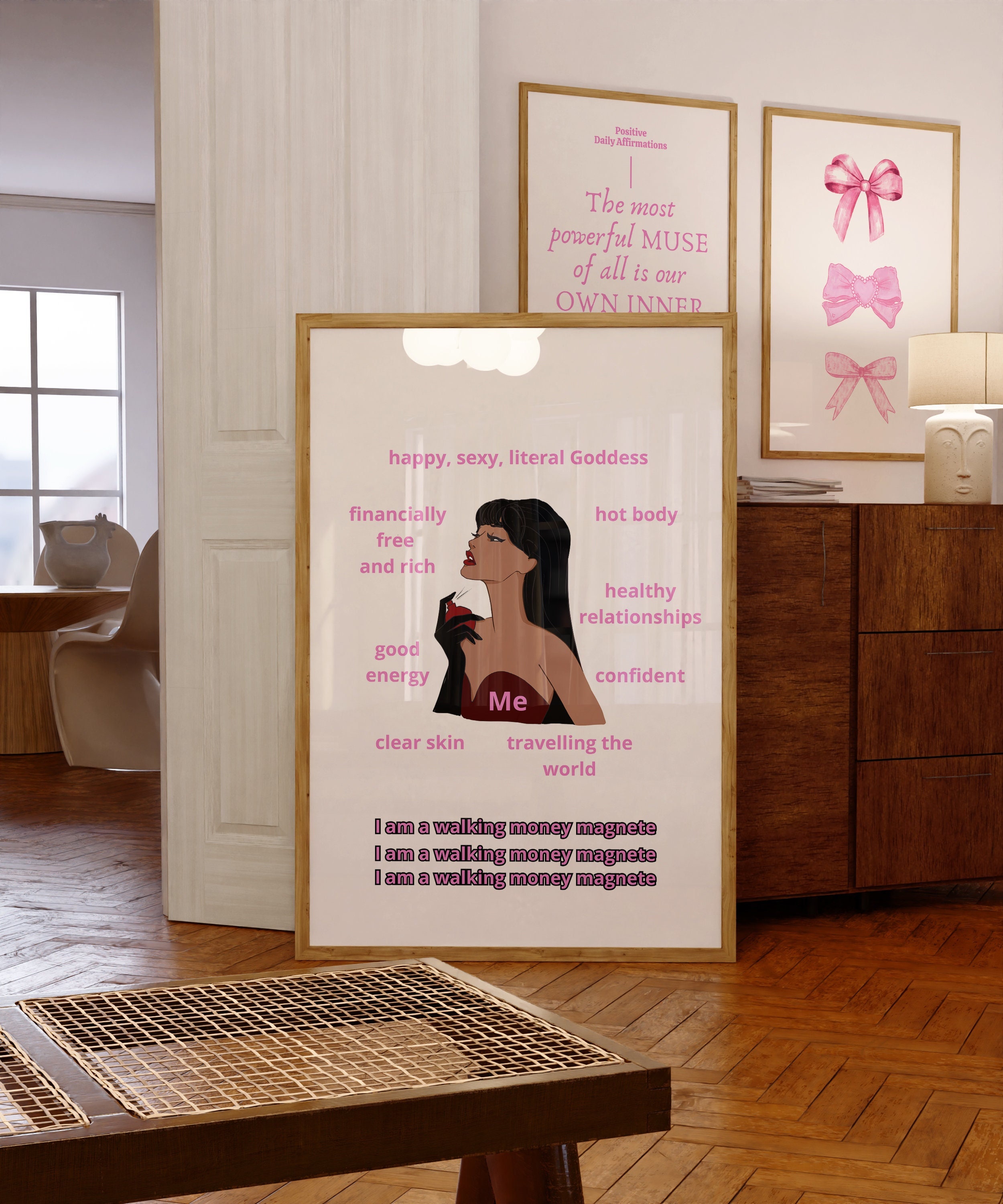 Affirmation Wall Art Coquette Room Decor,femme Fatale Print,goddess ...