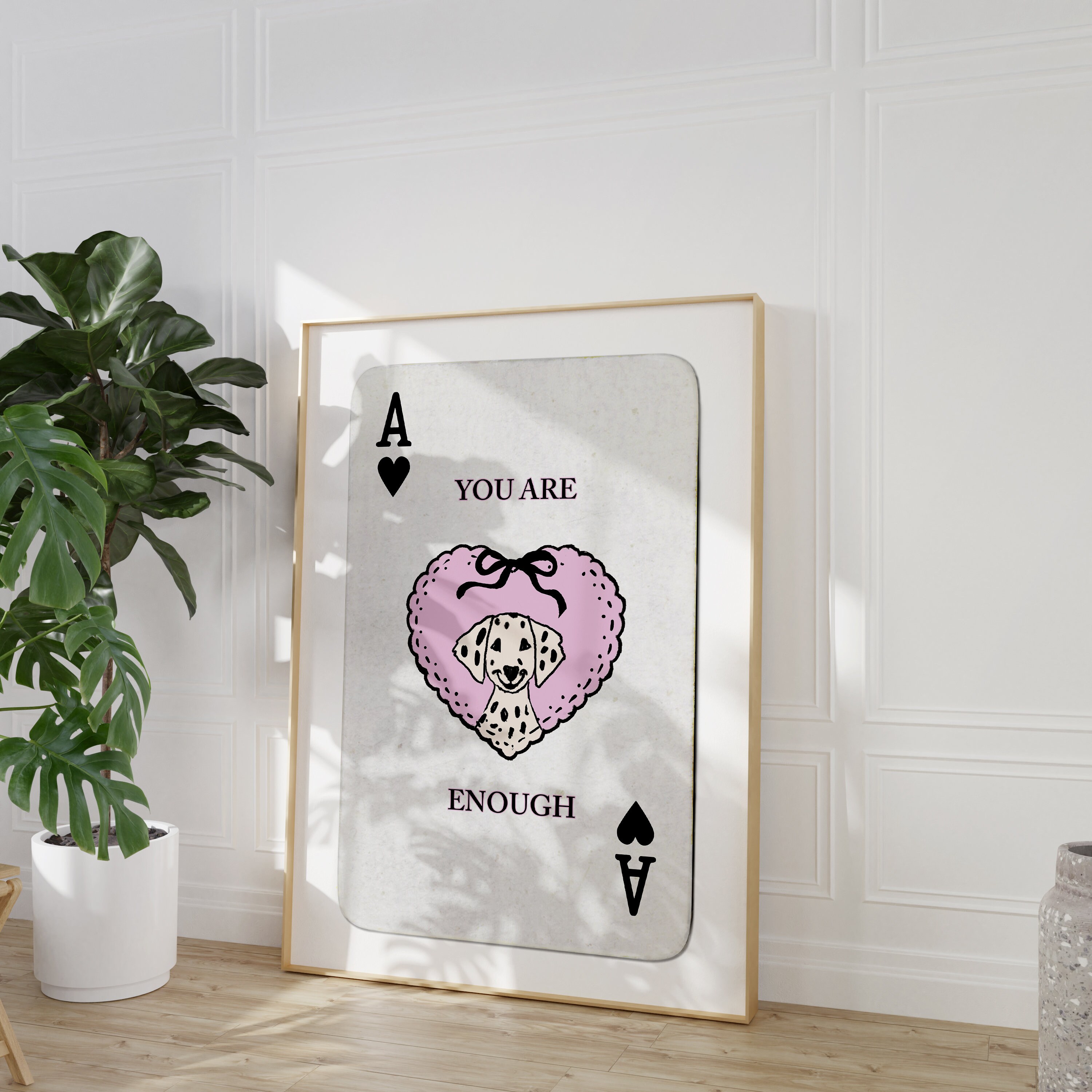 Ace of Hearts Cute Poster Positive Wall Art Lucky You Print Preppy ...