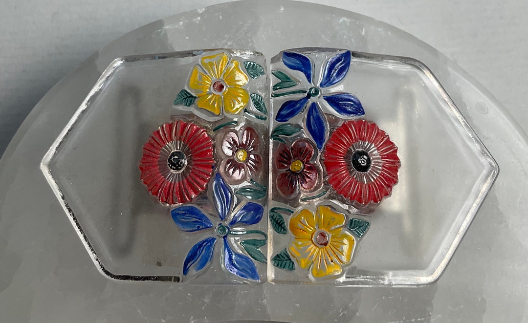 Glass Clasp From Czechoslovakia. - Etsy