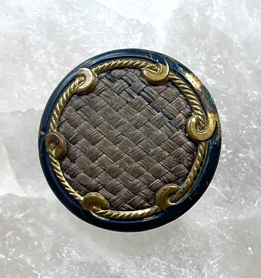 Plaited Hair Button Metal Mounted. - Etsy UK
