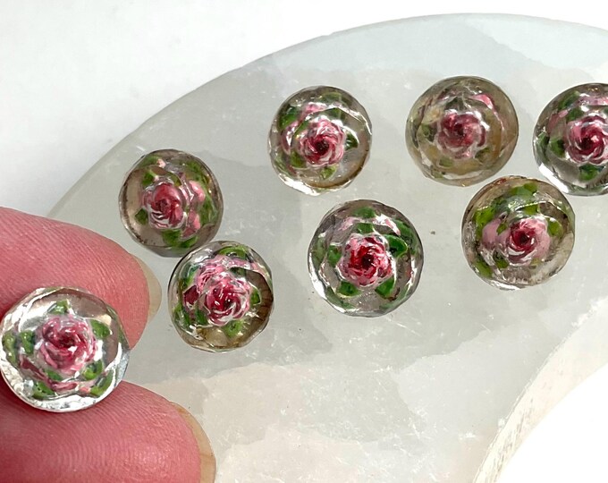 Set of 8 Small Glass Paperweight Buttons. - Etsy