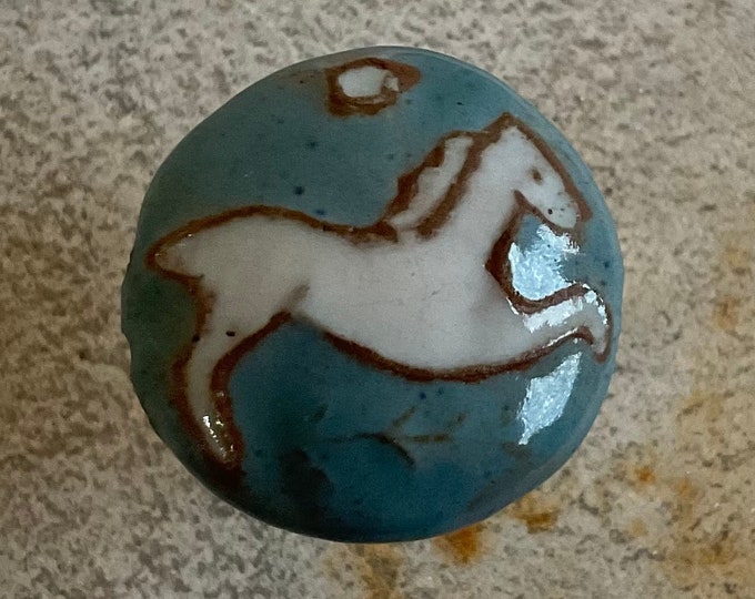 Ramsbury Terracotta White Horse Button. - Etsy