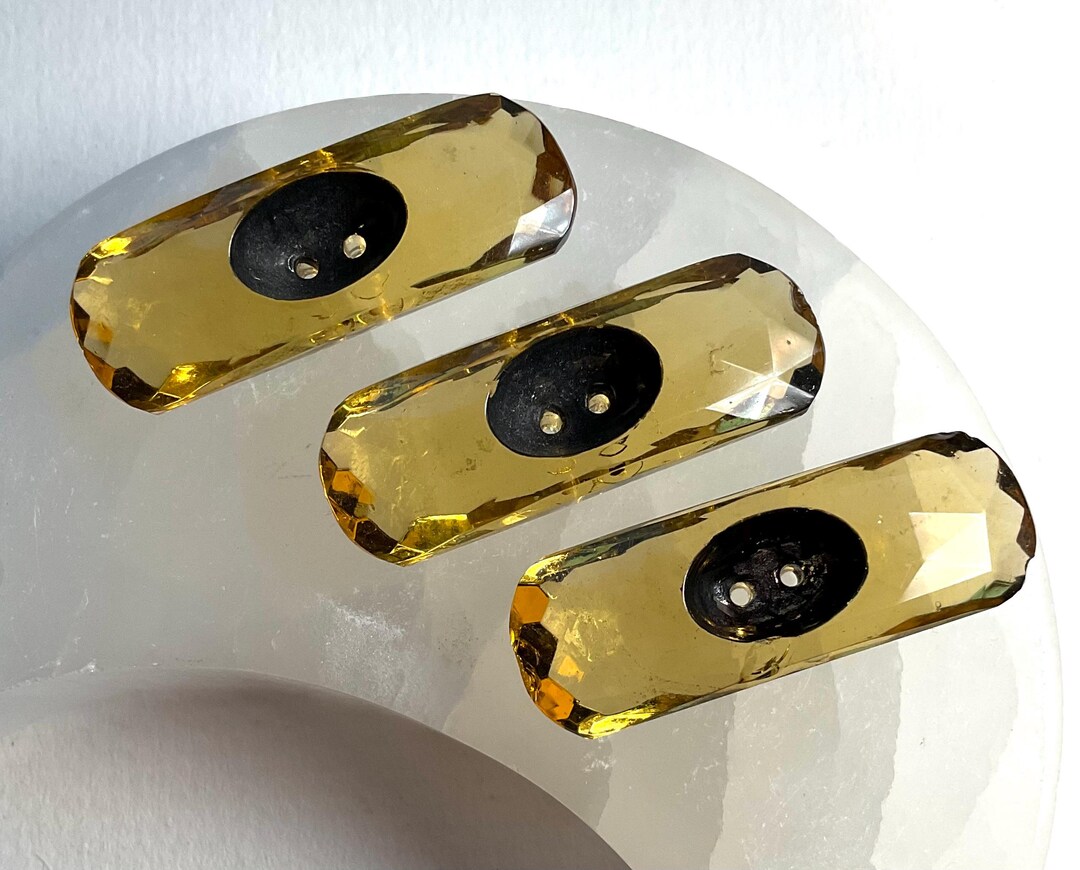 Faceted Glass Pale Amber Toggle Buttons. - Etsy