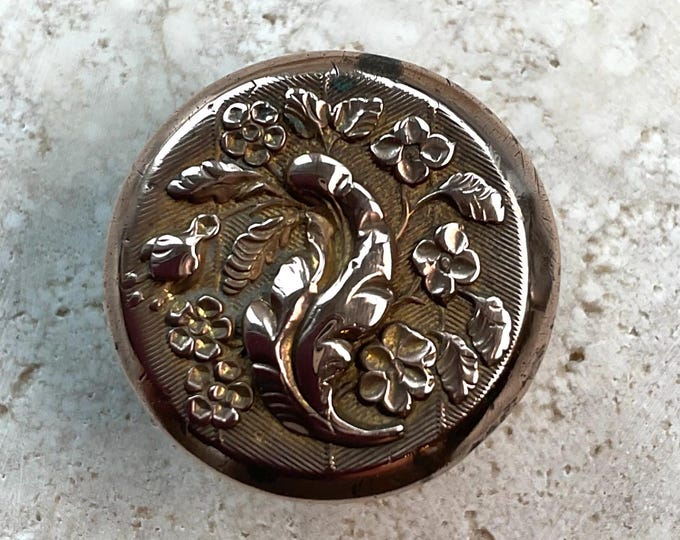 Gilt Button With Floral Motifs. - Etsy